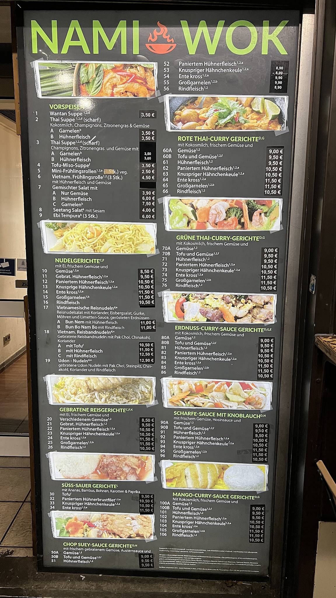 Menu at Nami - Wok, Sushi und Bubble-Tea restaurant, Freiburg