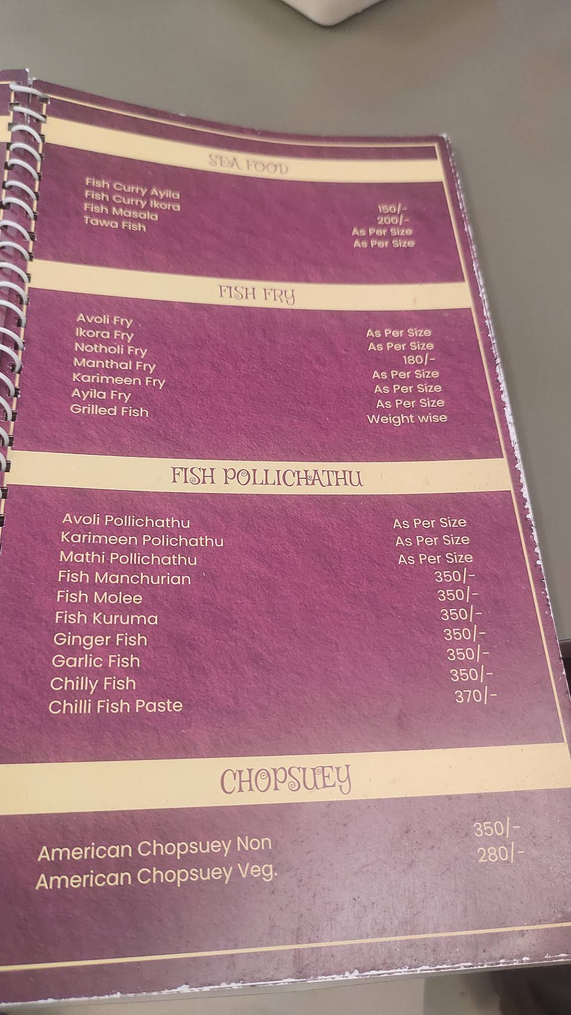 Menu at Noorjehan Fort View Restaurant, Palakkad