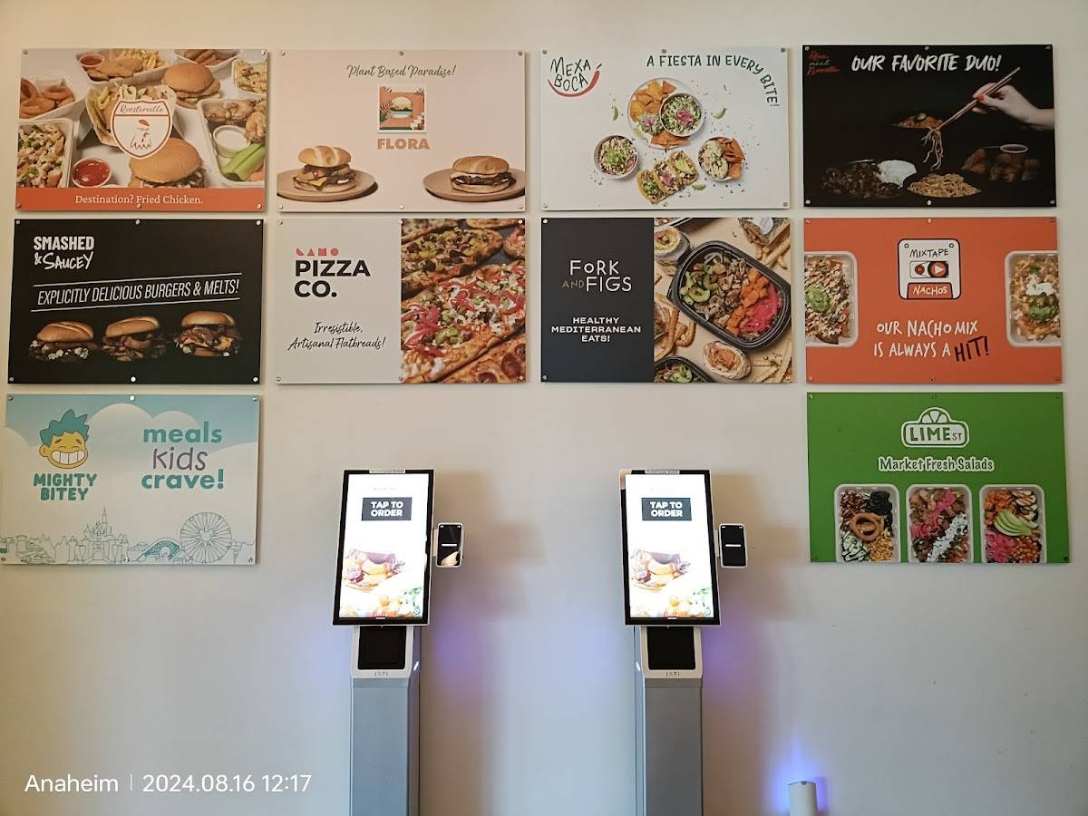 Menu at Oasis Food Hall restaurant, Anaheim
