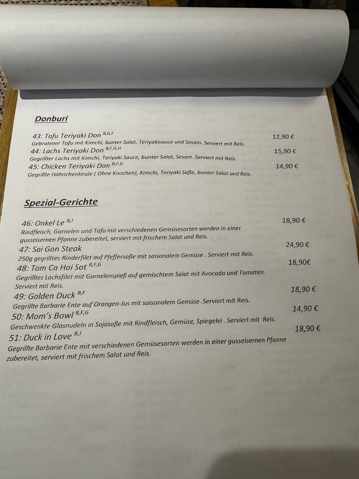 Speisekarte von Onkel Le Restaurant, Berlin