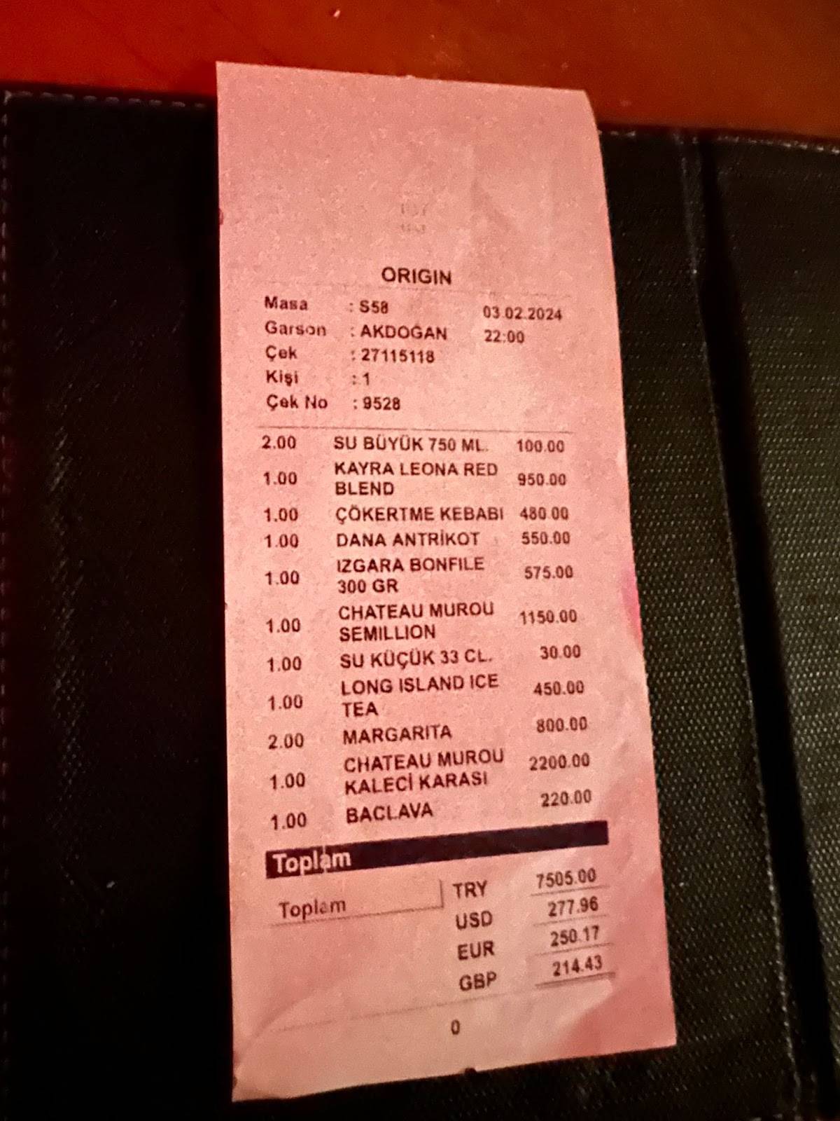 Menu at Origin Mezze & Grill, Alanya