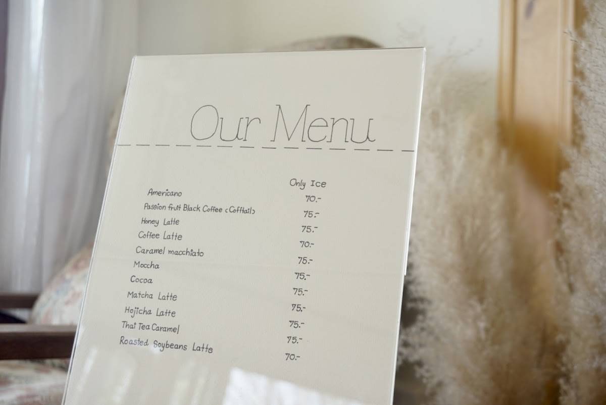 Menu at Our Cafe., Wichit