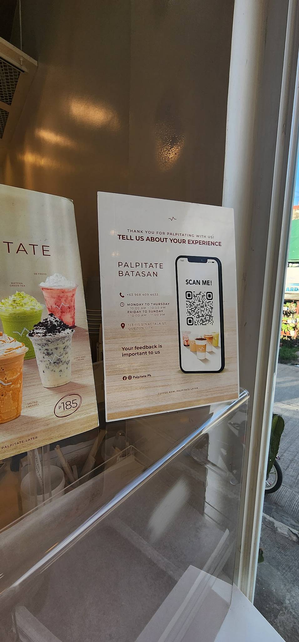 Menu at Palpitate Coffee, Quezon City