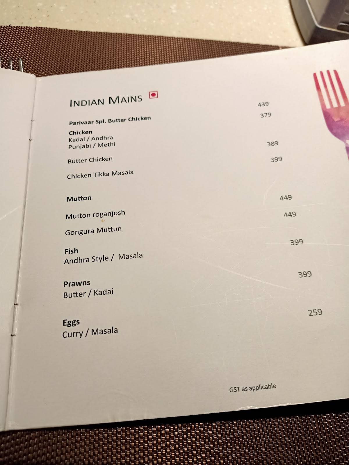 Menu at Parivaar Restaurant Radhika, Secunderabad, 239