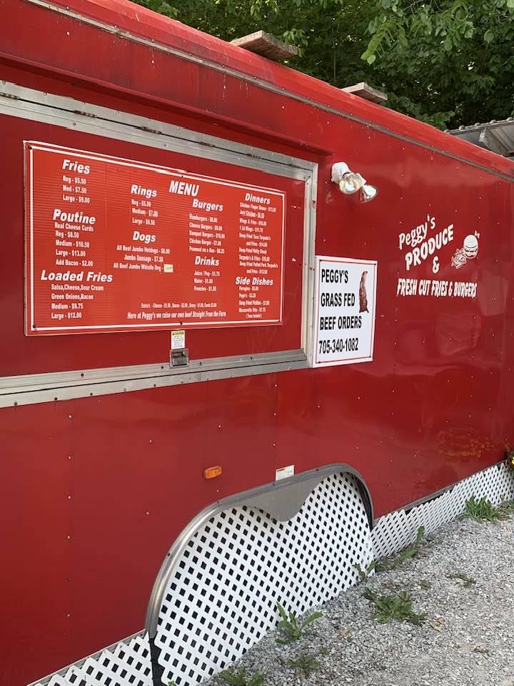 Menu at Peggy's Chip Truck restaurant, Canada, Simcoe County Rd 169