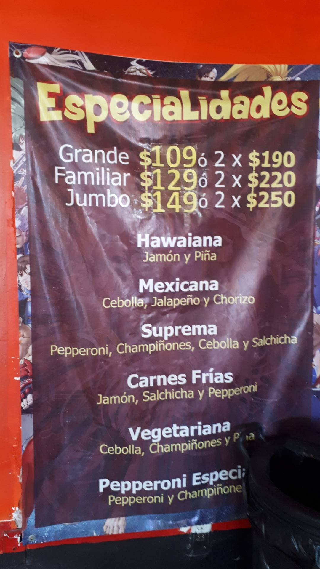 Carta del restaurante Pepperoni Pizza, Acapulco