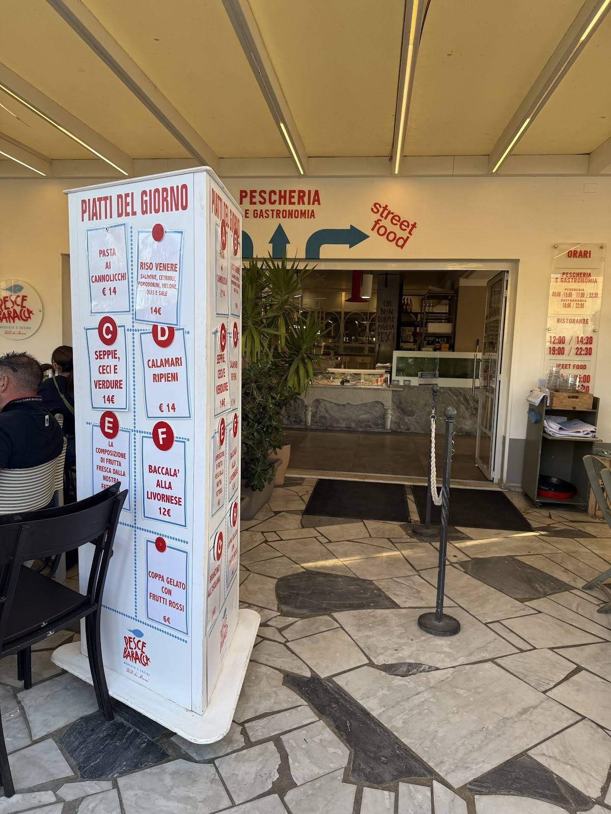 Menu da Pesce Baracca, Forte dei Marmi, Via Achille Franceschi