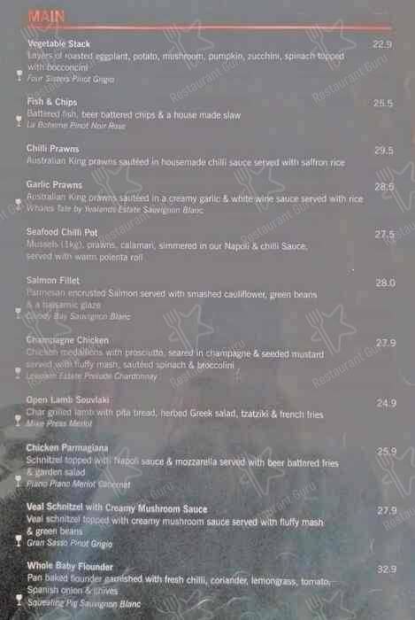Menu at Phoenix and Co restaurant, Plenty