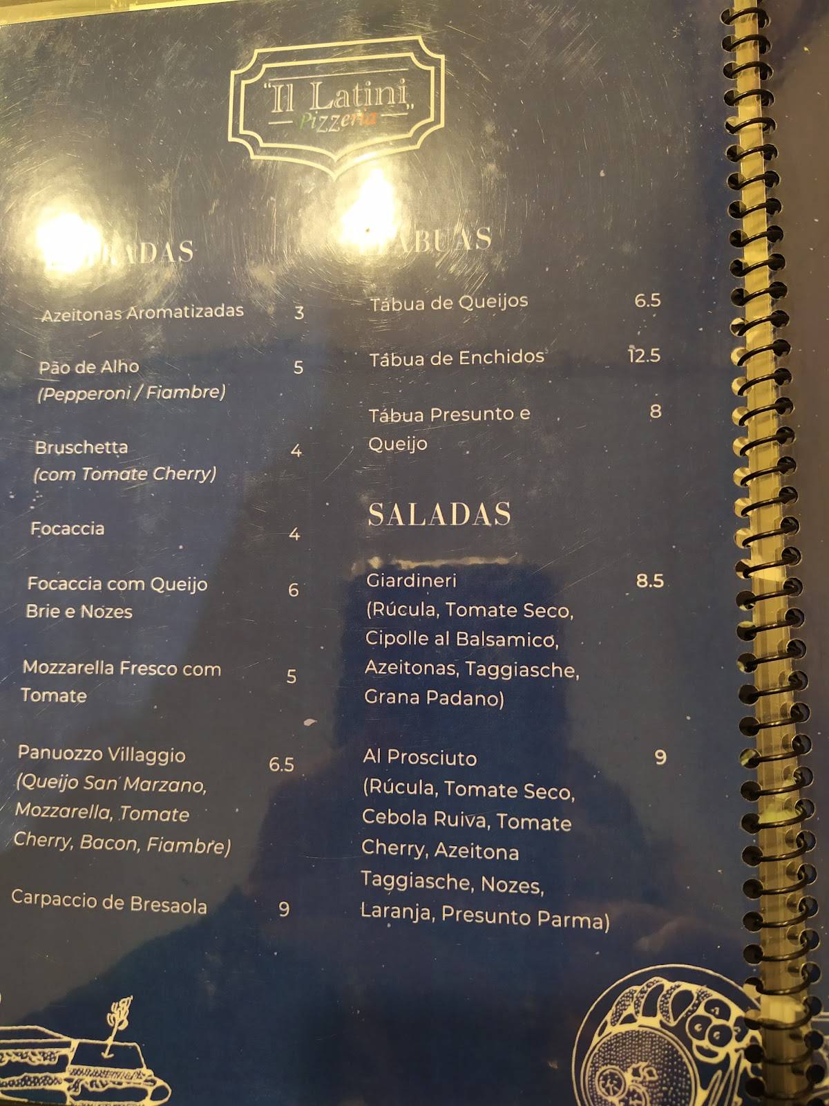 Menu em Pizzeria Il Latini, Porto