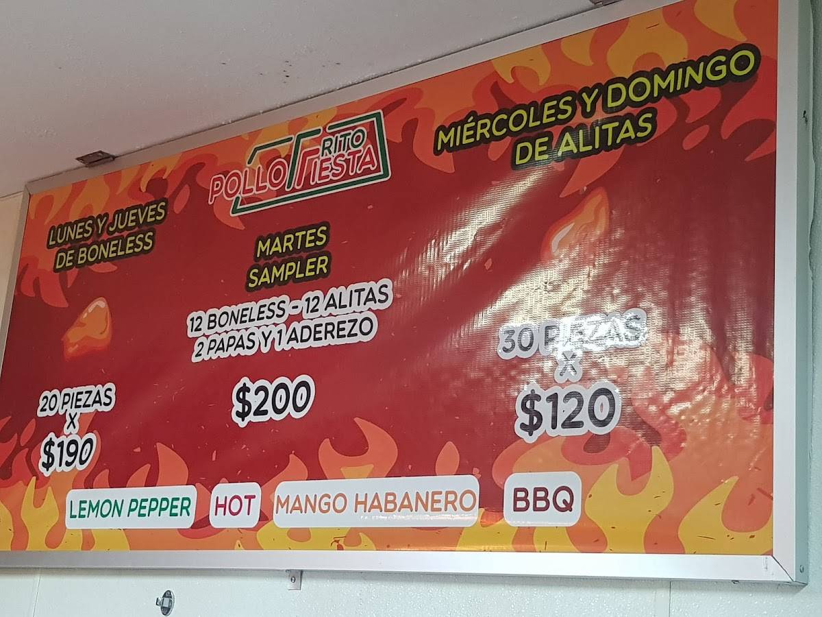 Carta del restaurante Pollo Frito Fiesta, Nuevo Laredo