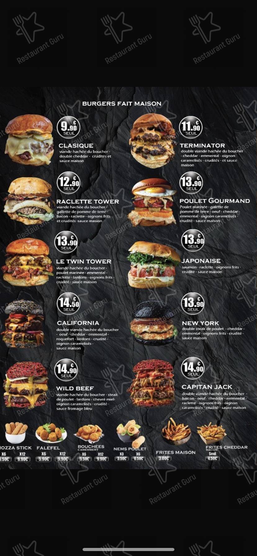 Menu au Presto mega burger restaurant, Tournefeuille