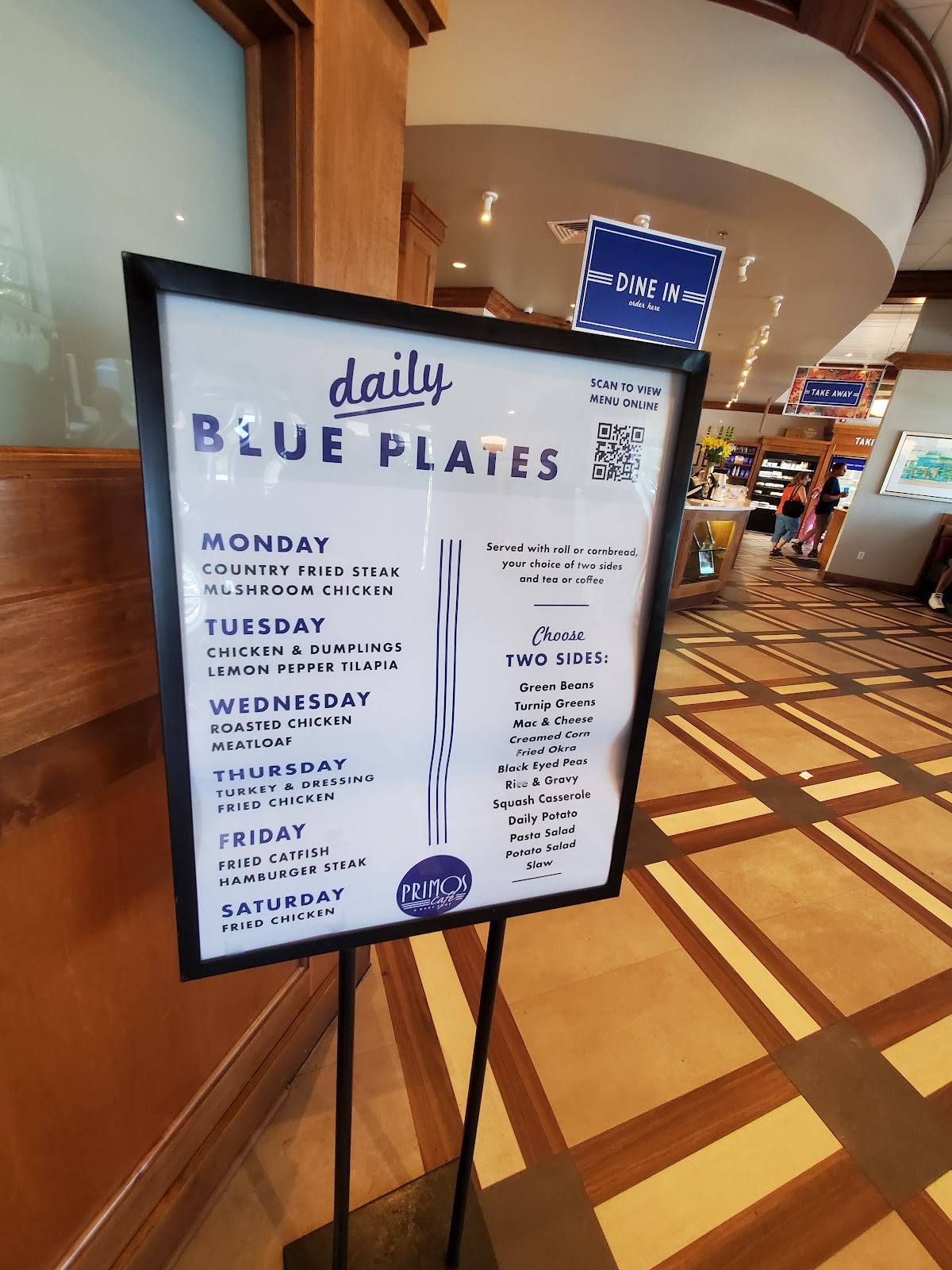 Menu at Primos Cafe, Flowood, Lakeland Dr