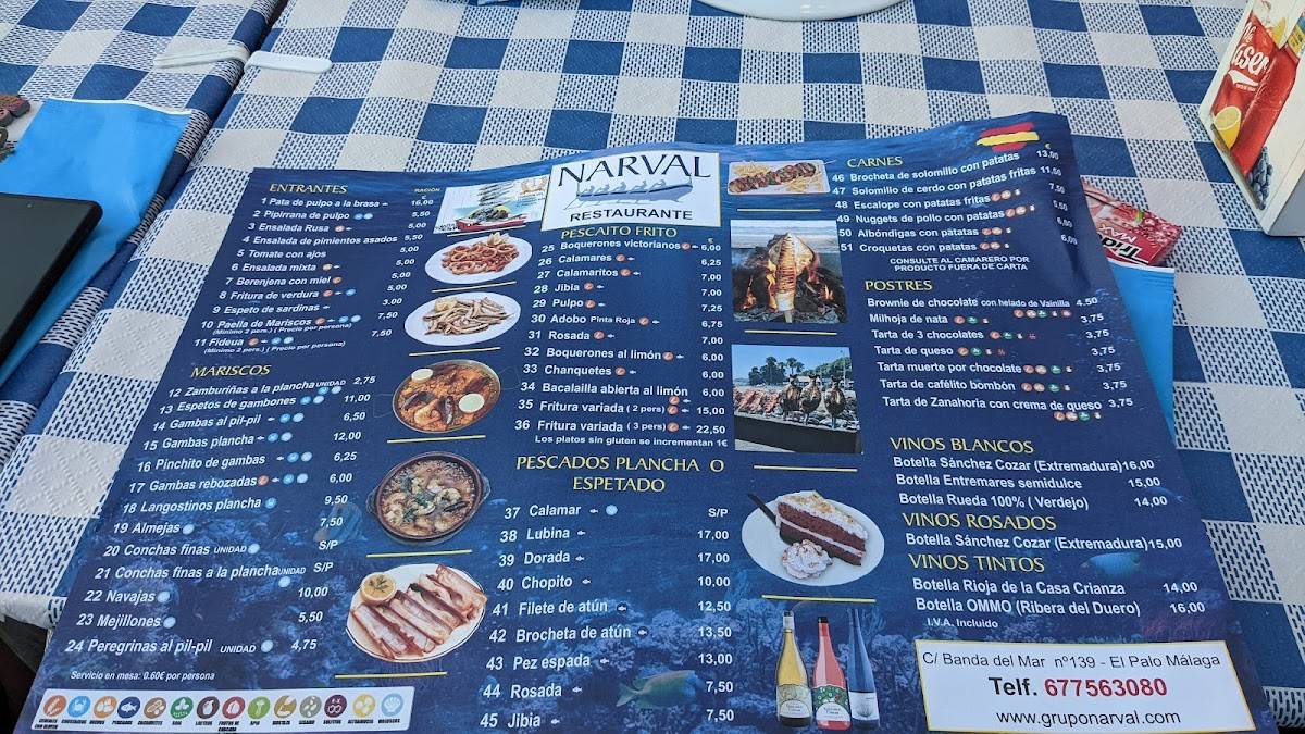 Carta de RESTAURANTE NARVAL, Málaga