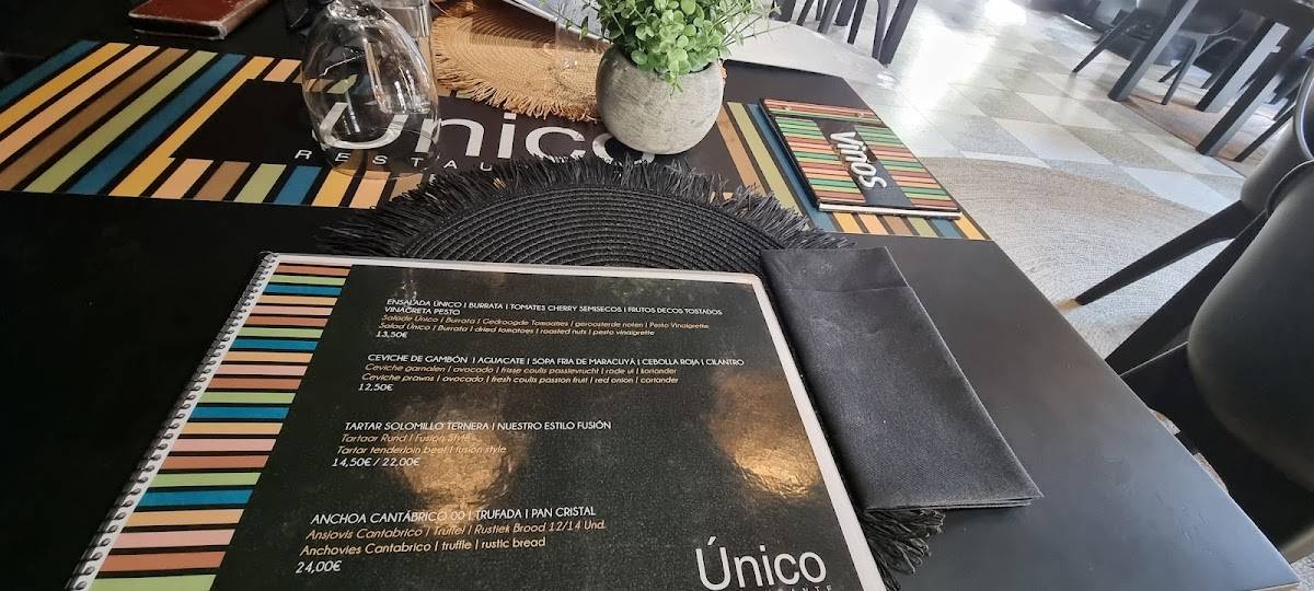 Menu at RESTAURANTE ÚNICO, Rojales