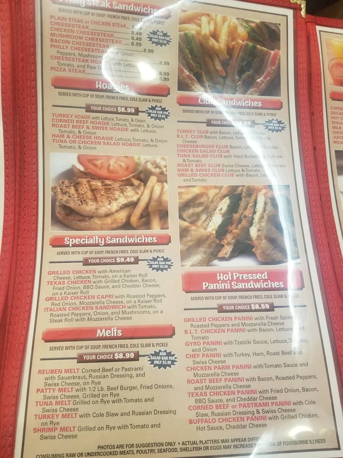 Menu at RITZ Diner restaurant, Philadelphia
