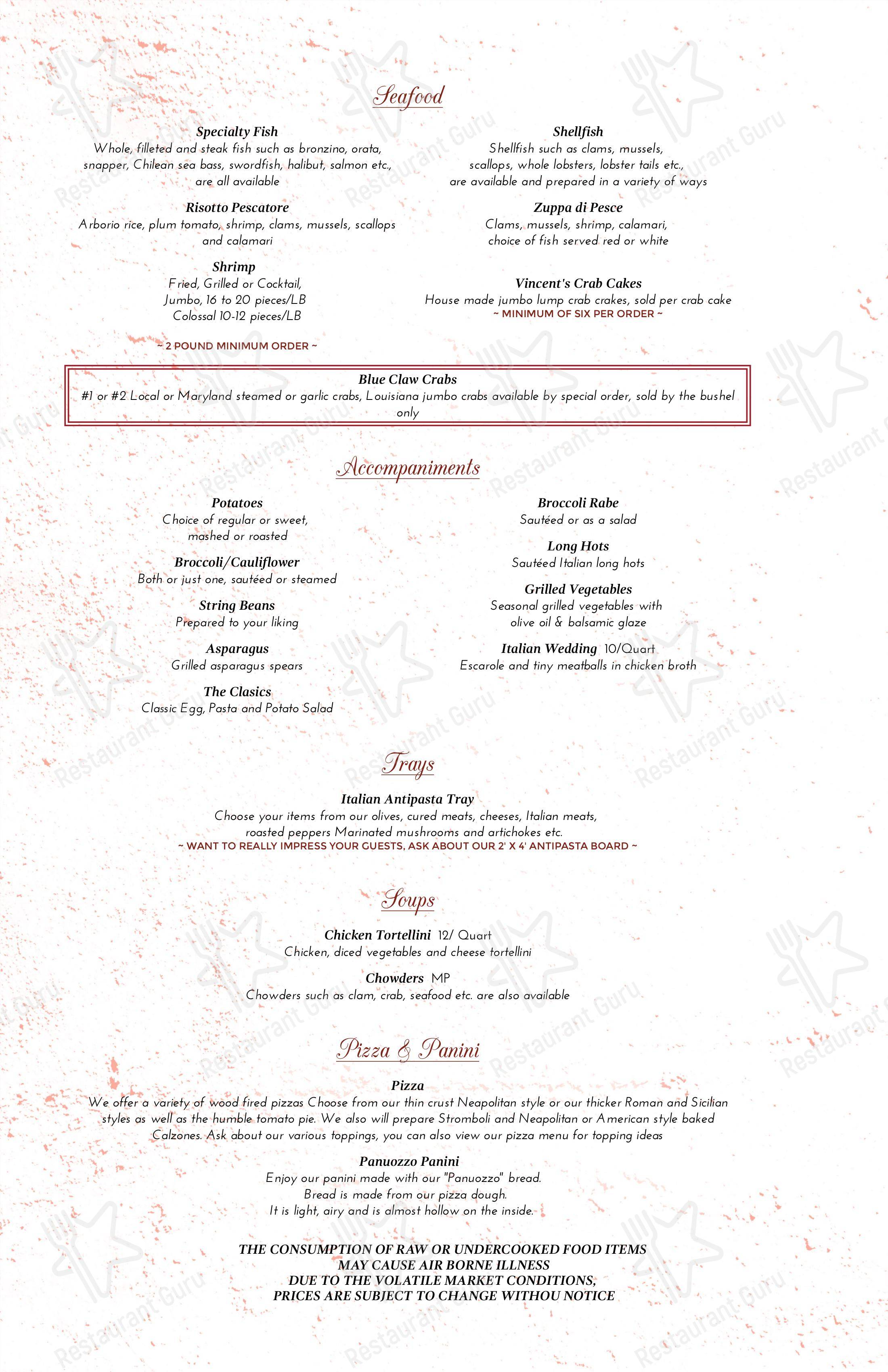 Menu at Red Room Cafe, Ventnor City