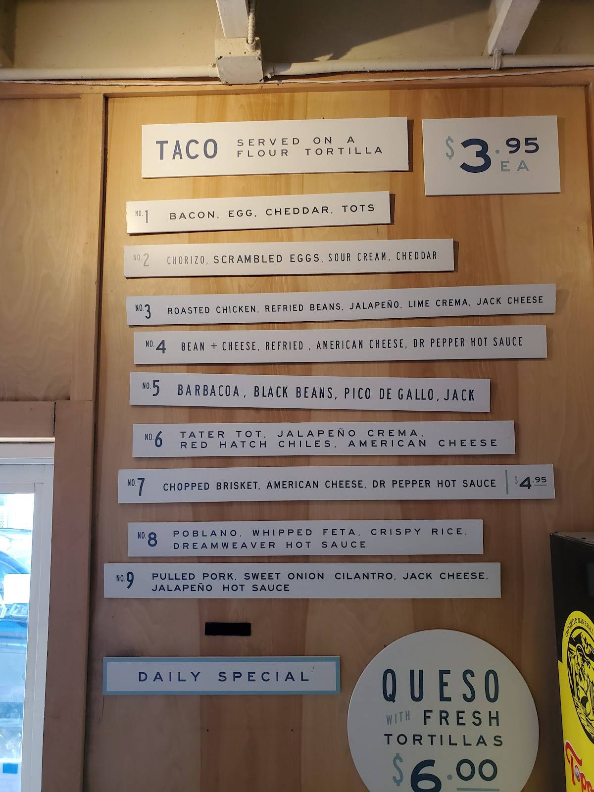 Menu at Redheaded Stranger restaurant, Nashville