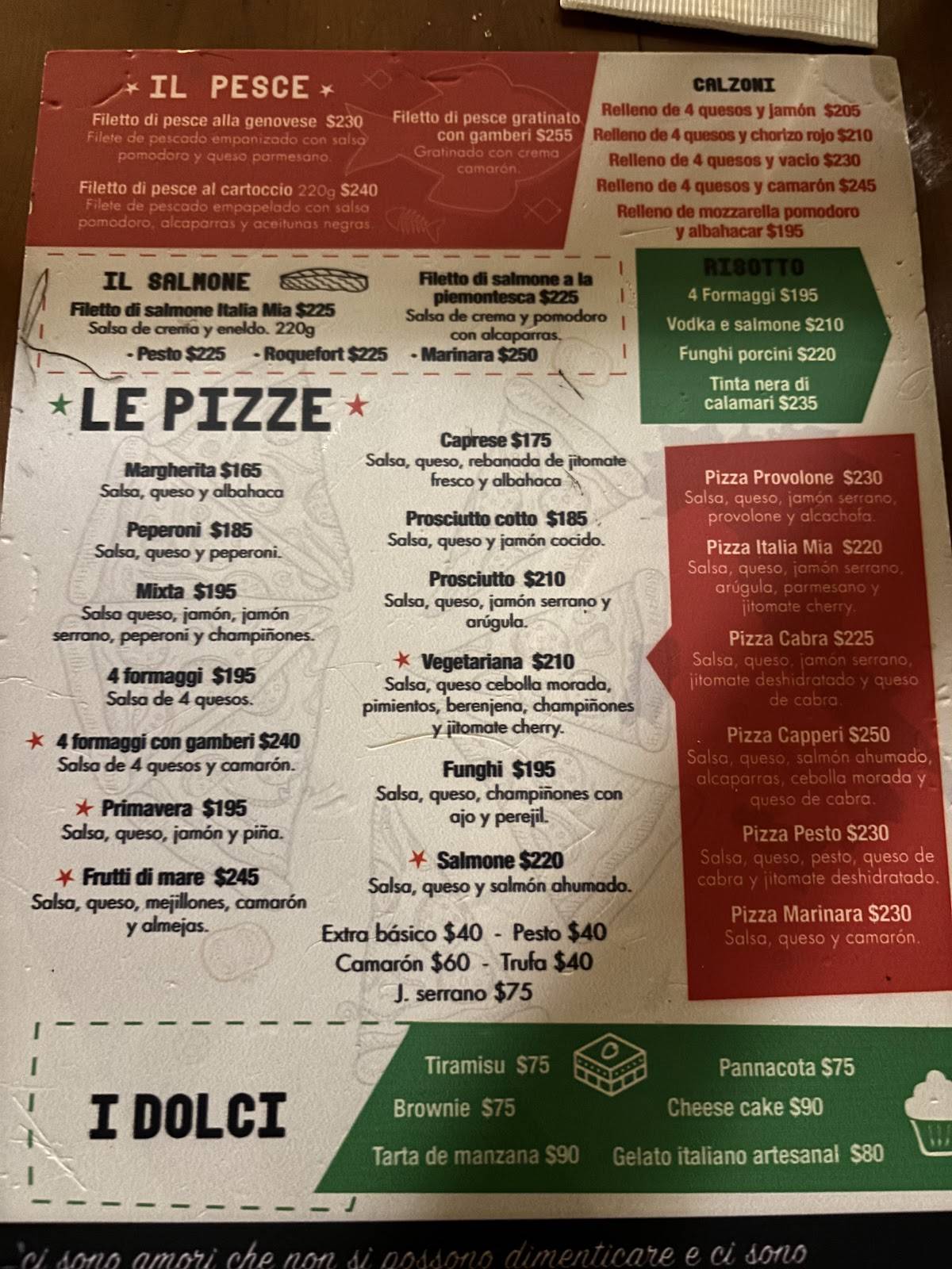 Menu at Restaurant Italia Mia, Guadalajara, C. Pedro Moreno 1595