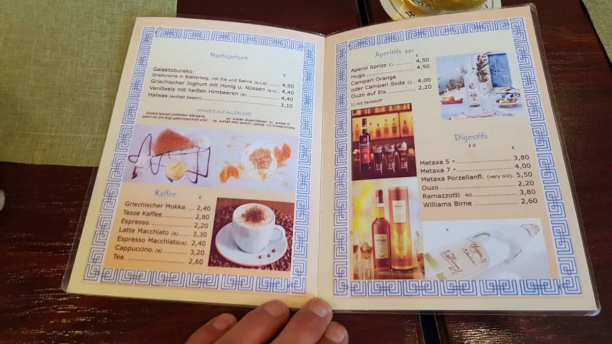 Menu au Restaurant Meteora, Miesbach