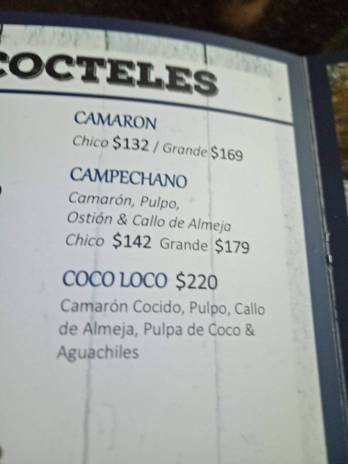 Carta de Restaurante Muelle 57, Reynosa