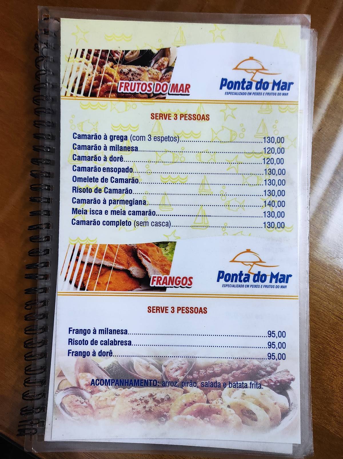 Menu em Restaurante Ponta do Mar, São José