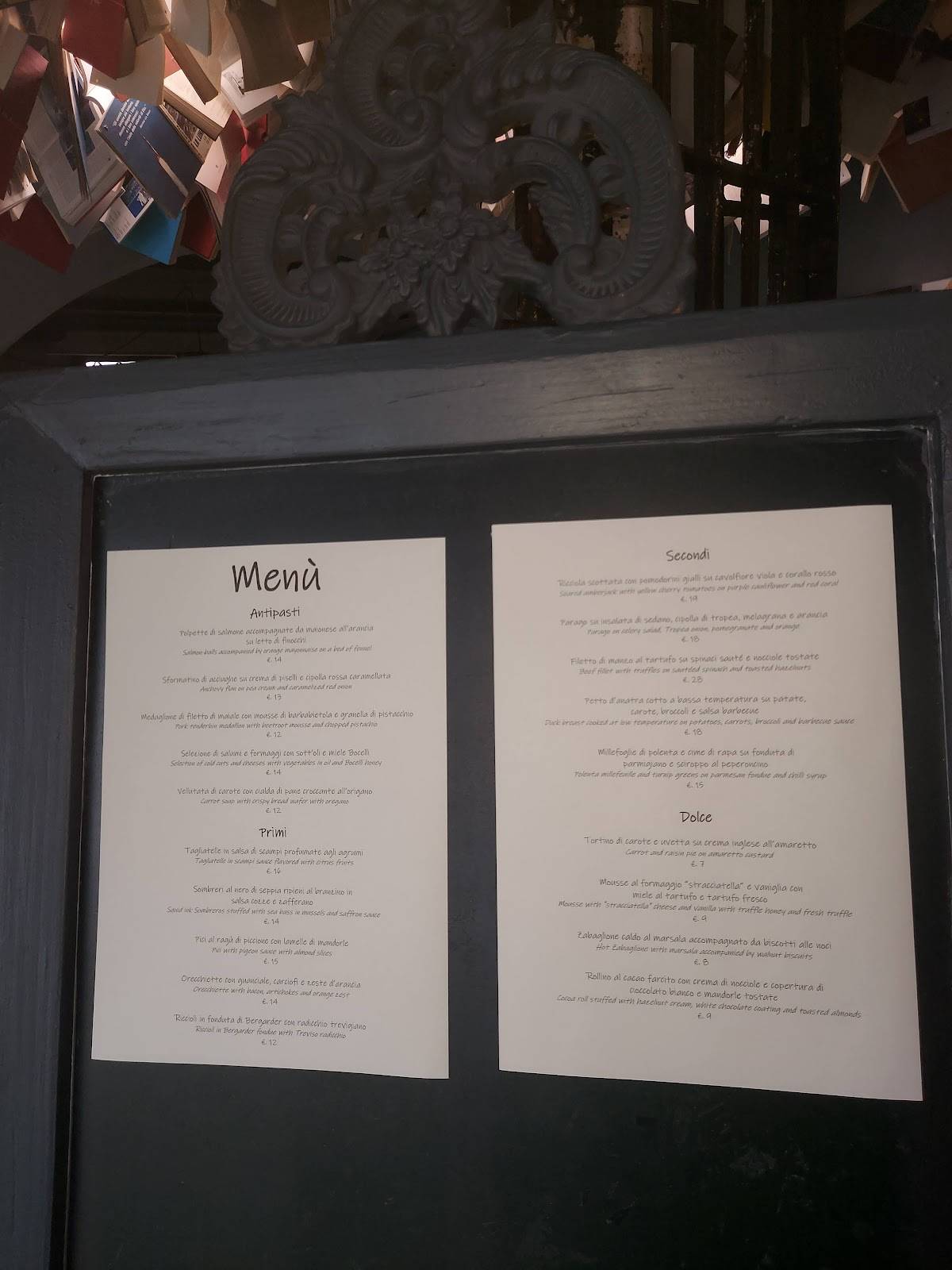 Menu at Ristorante Lajatico "Officine Bocelli", Lajatico