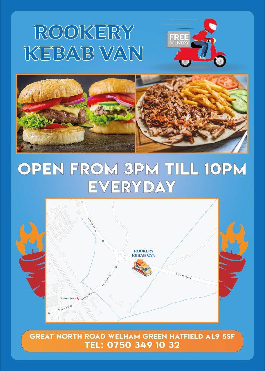 Menu at Rookery Kebab Van, Hatfield