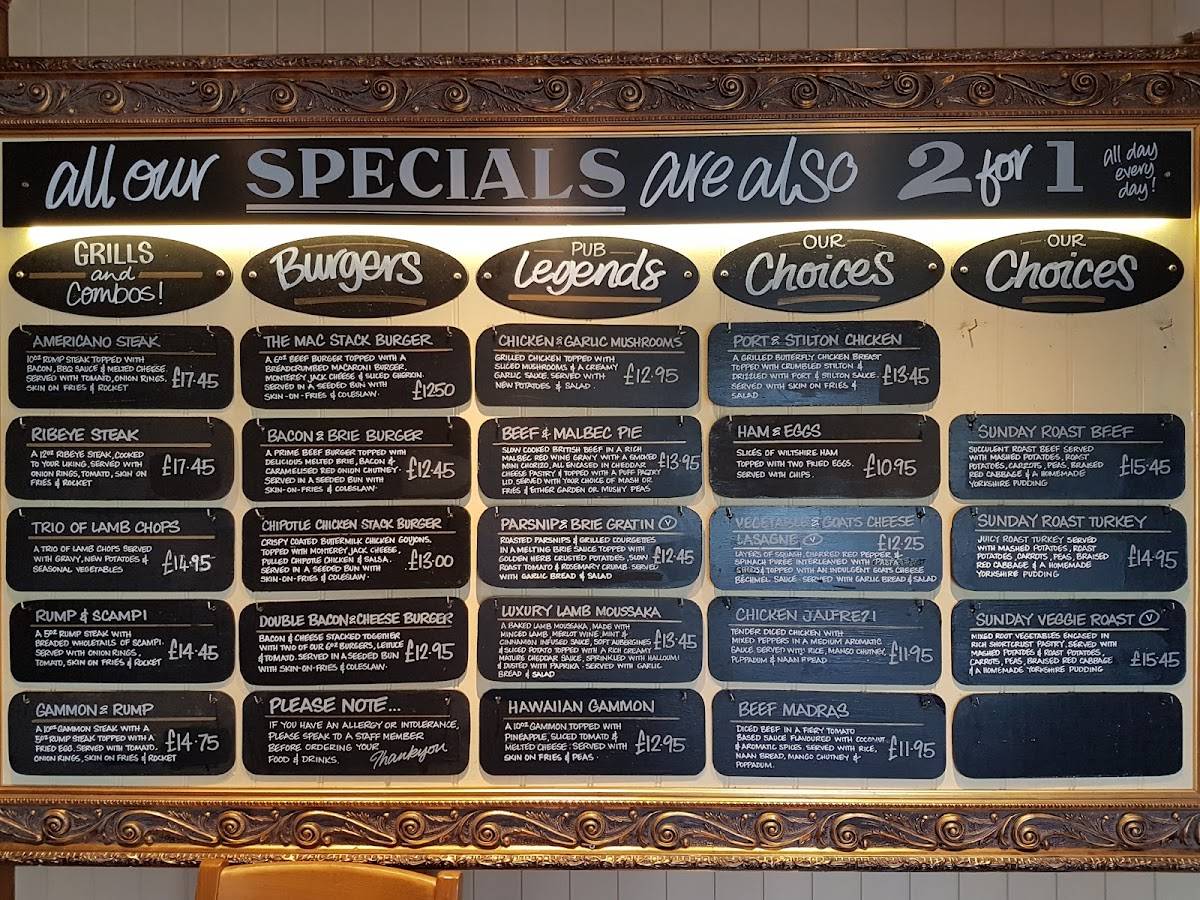 Menu at Running Horse restaurant, Fakenham