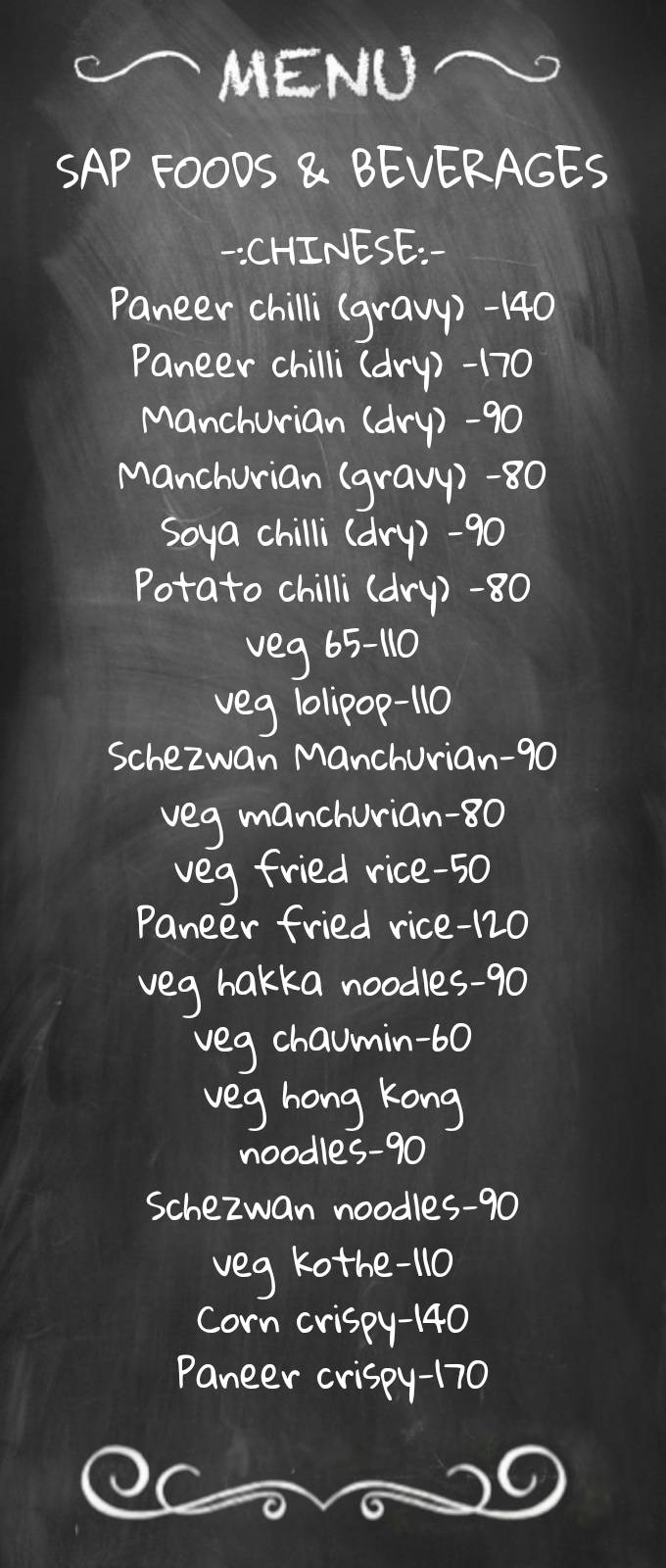 Menu at SAP Foods and Beverages, Satna