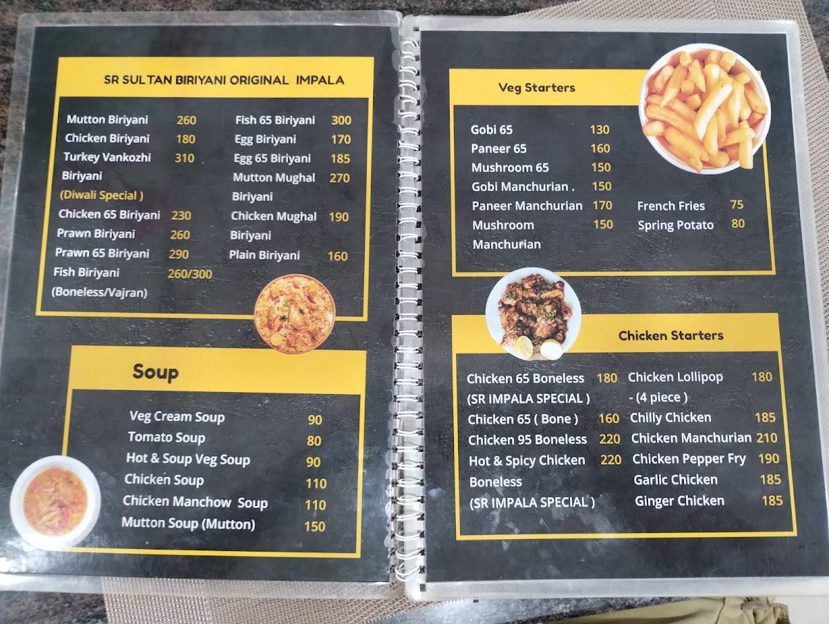 Menu at SR Sultan Biriyani Original Impala, Tiruchirappalli, 21
