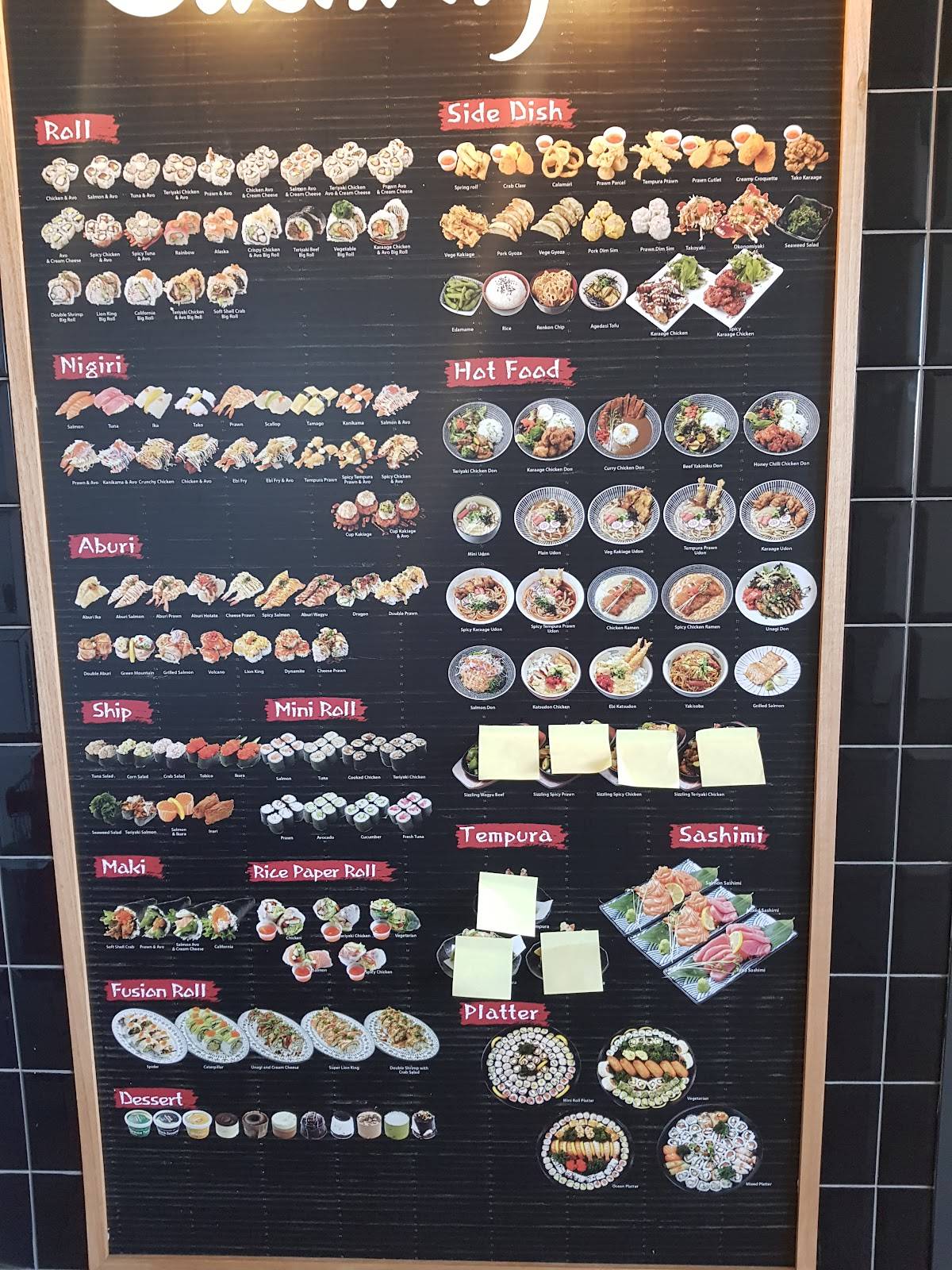 Menu at SUSHI HYO (YAMANTO) restaurant, Yamanto