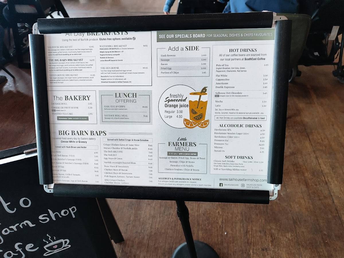 Menu at Salhouse Farm Shop & Cafe, Norwich