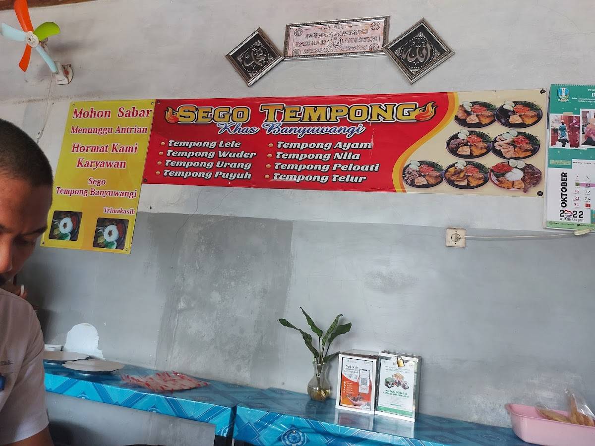 Menu at Sego Tempong Khas Banyuwangi restaurant, Kediri