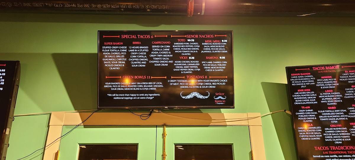 Menu at Señor Ramon Taqueria restaurant, Leesburg