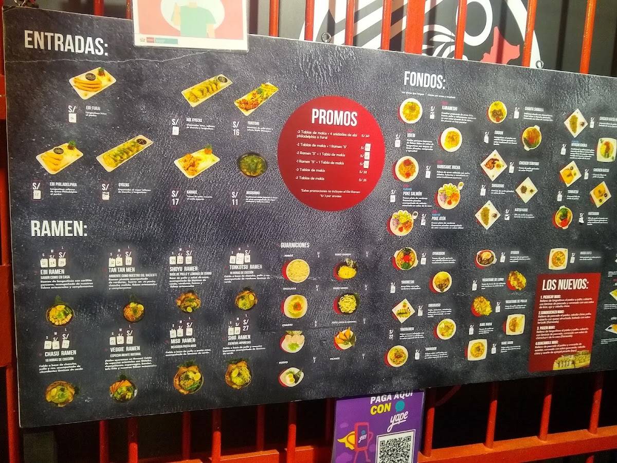 Carta del restaurante Shimaya Ramen, Jesus Maria, P.º Belaunde Terry 20