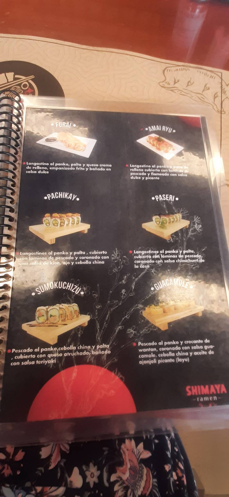 Carta del restaurante Shimaya Ramen, Jesus Maria, P.º Belaunde Terry 20