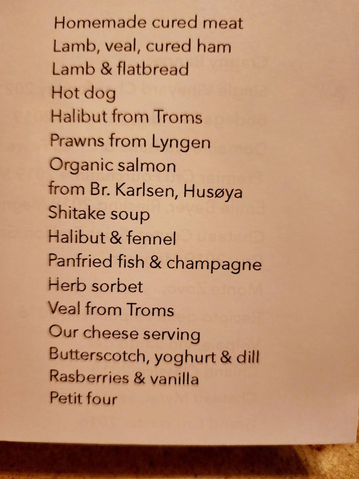 Menu at Restaurant Smak AS, Tromsø, Stakkevollvegen 39