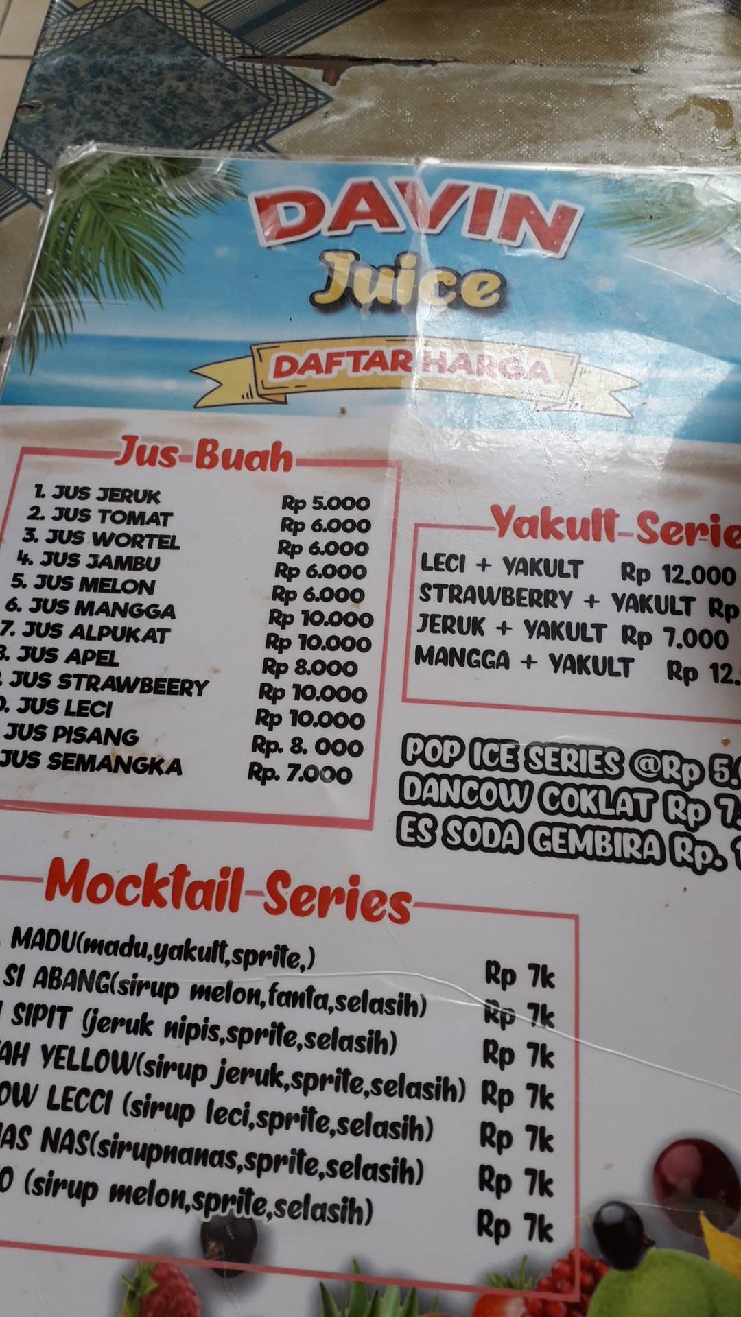 Carta del restaurante Soto Angkring Mas Boed Banyumanik, Semarang, Jl ...