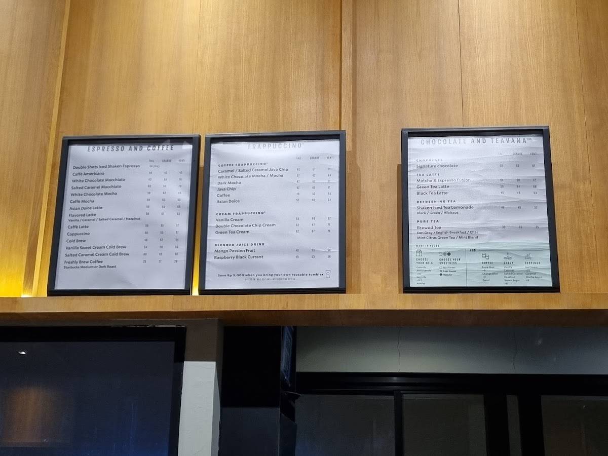 Menu at Starbucks Coffee Rest Area KM 360B, Indonesia