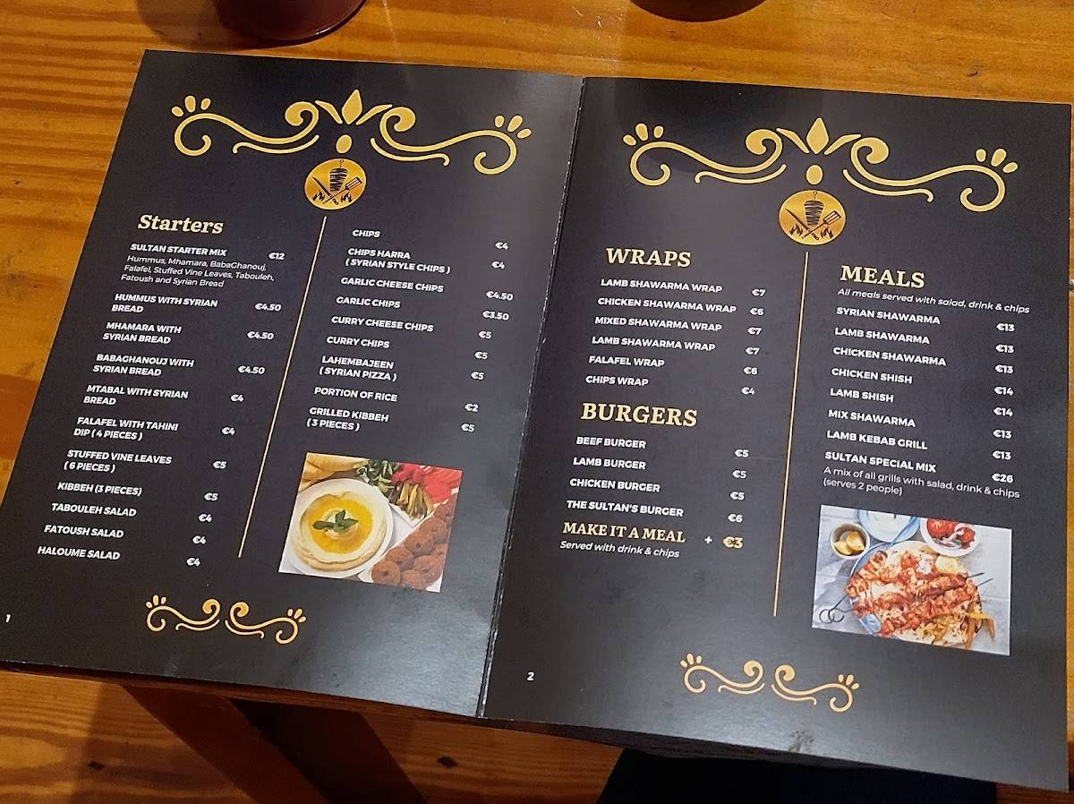Menu at Sultan Grill Ballyhaunis restaurant, Ballyhaunis