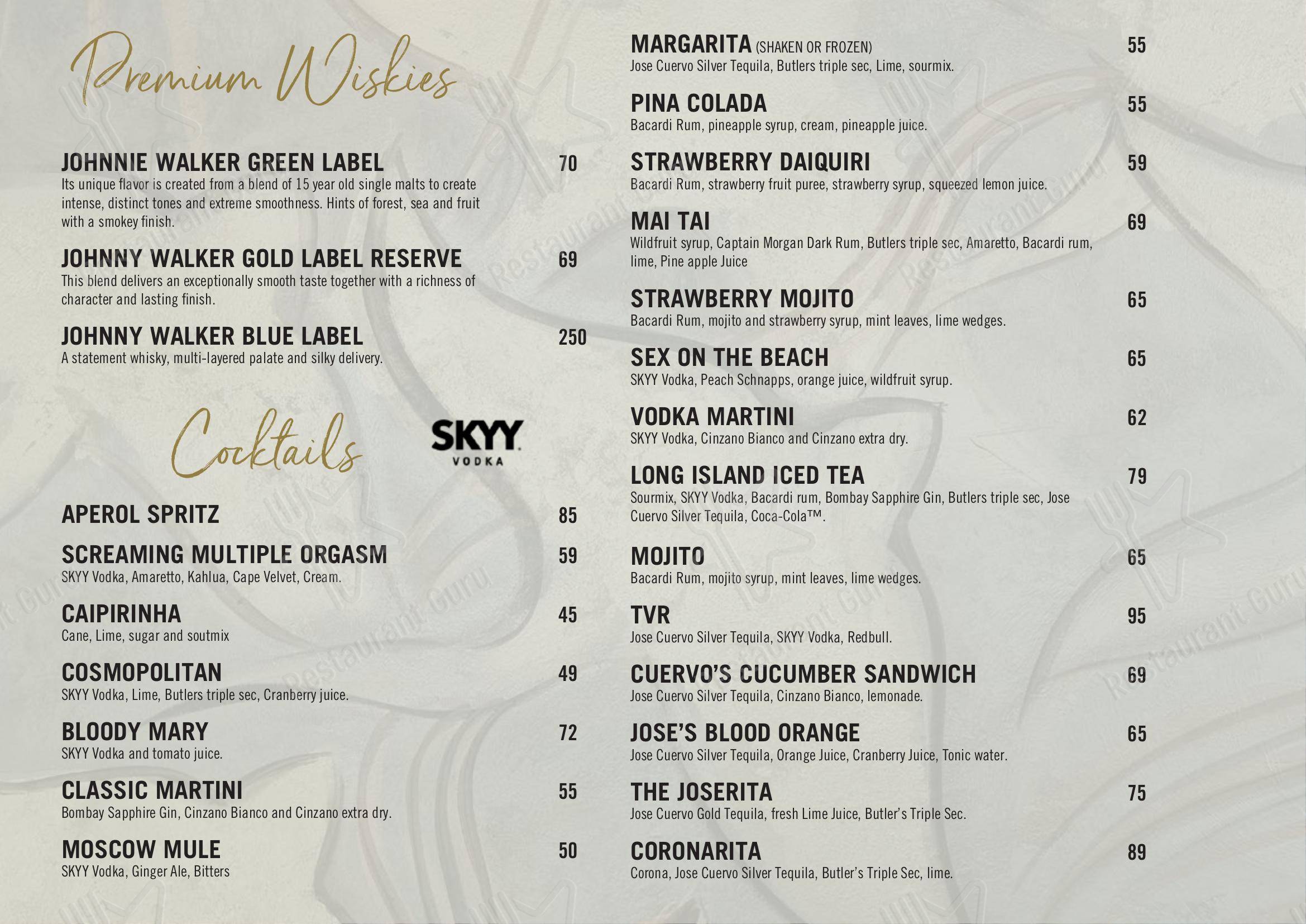 Menu at Summit Grill and Sky Bar Menlyn, Pretoria