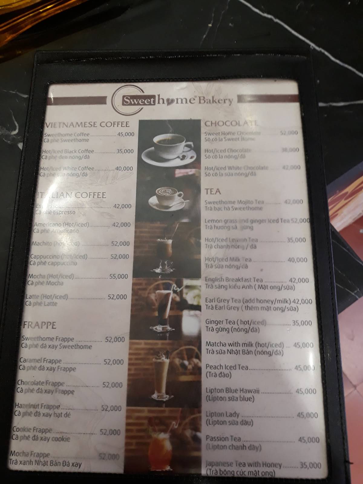 Menu at Sweet Home Bakery Cafe, Ho Chi Minh City, 74-74b Đ. Cao Thắng