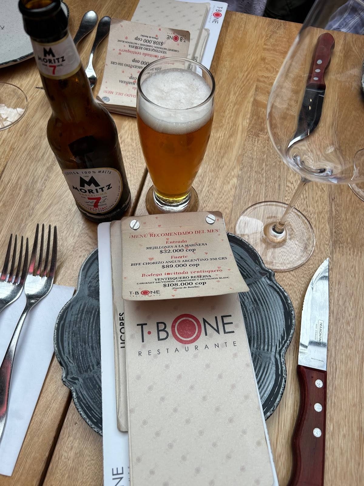 Carta del restaurante T BONE, Bogotá