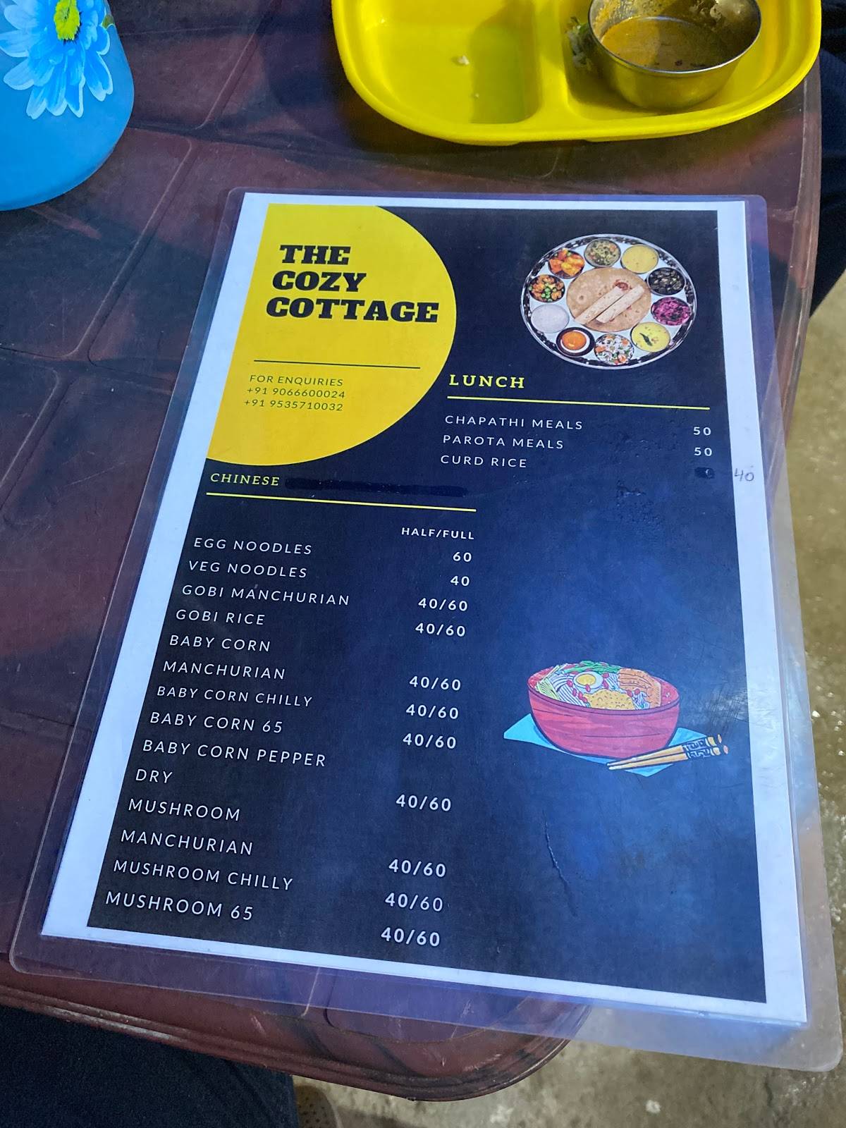 Menu at THE COZY COTTAGE, Bengaluru