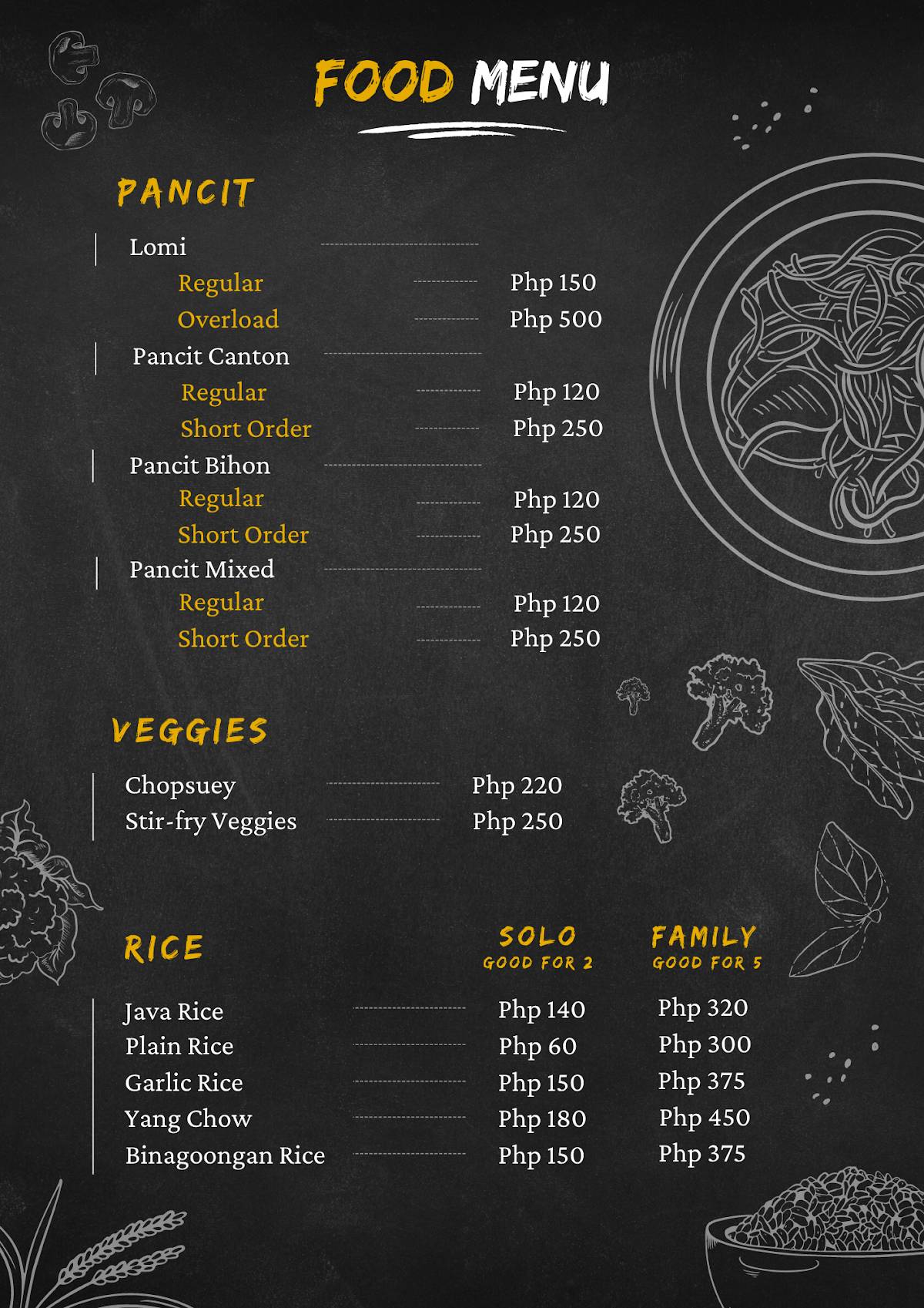 Menu at Tambayan - Resto Bar and Events Place, General Trias
