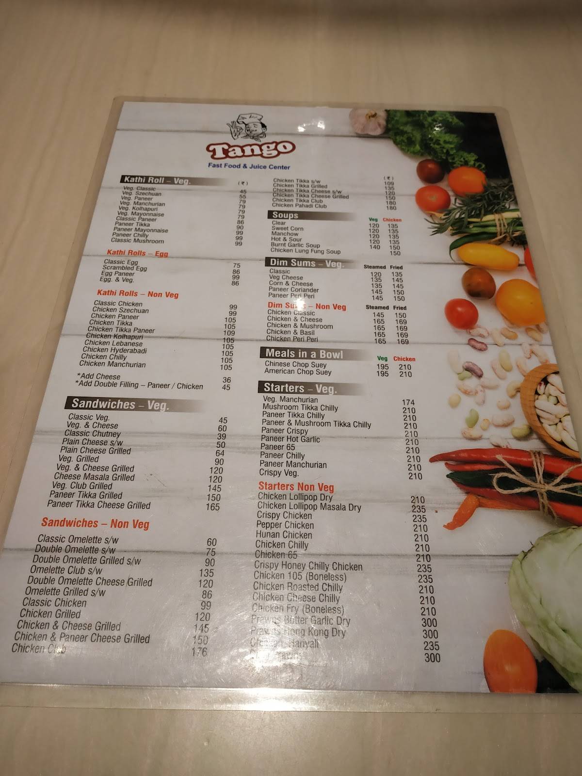 Menu at Tango Fast Food And Juice Center, Mumbai, 5RHR+JHM kailash house
