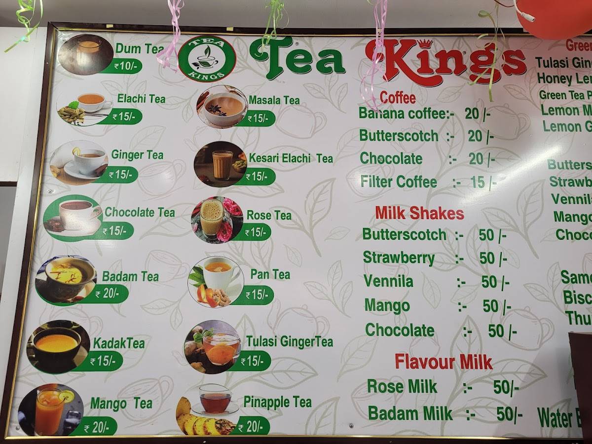 Menu at Tea King's, Badangpet, Hyderabad