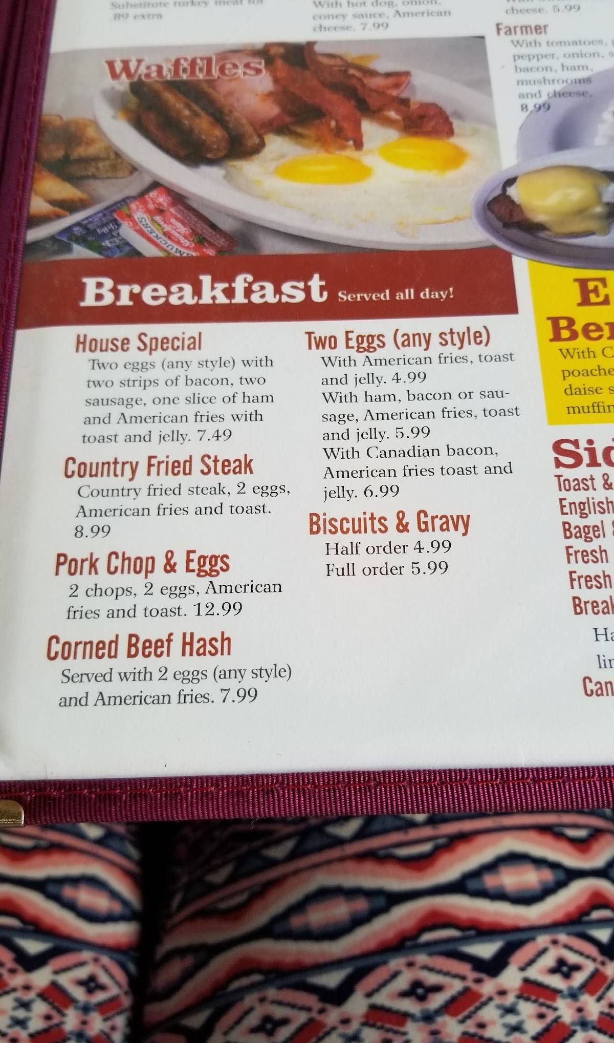 Menu at Telly's Coney Island restaurant, Flint