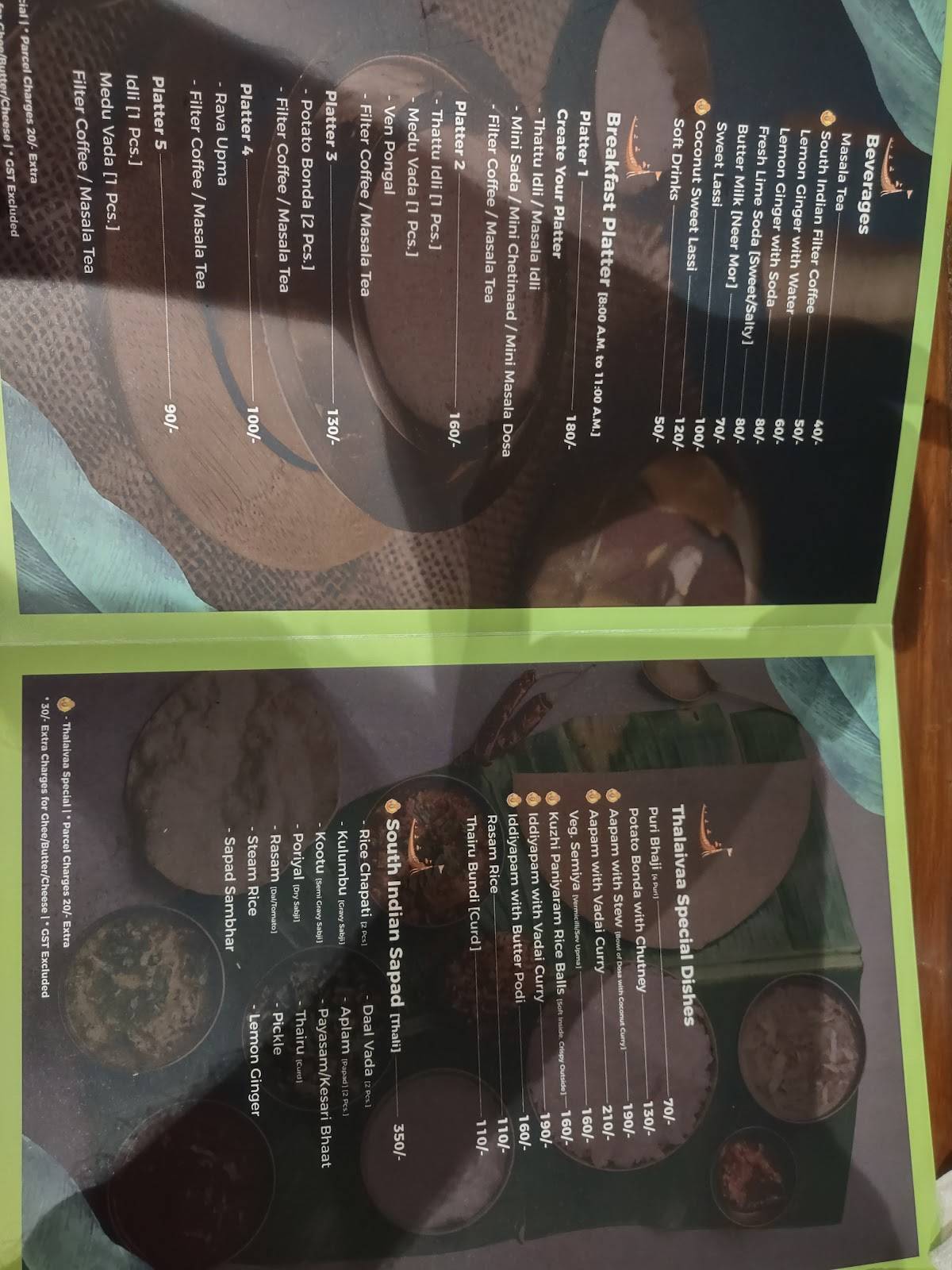 Menu at Thalaivaa South Indian Restaurant, Surat, LG/7-8-21