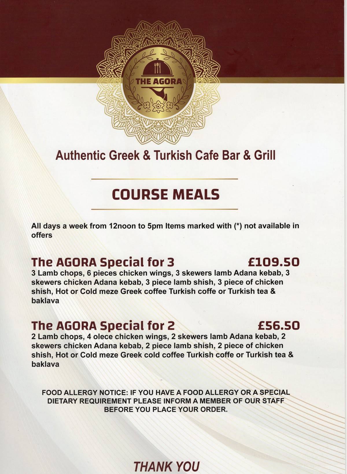 Menu at The AGORA Harrogate Authentic Greek and turkish cafe, Bar ...